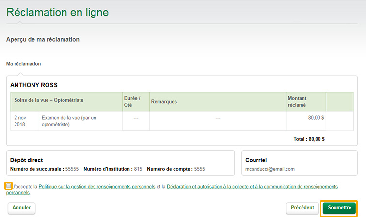 Faire une réclamation en ligne - DSF - Desjardins Assurance vie